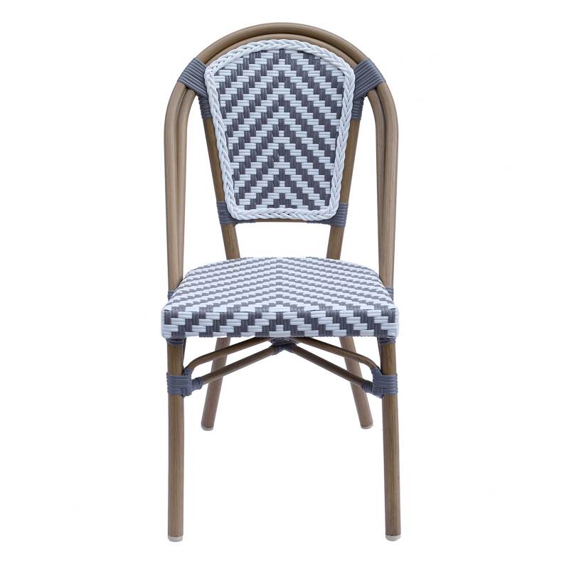 Chaise de bistrot parisien en aluminium et rotin synthétique | Mobeventpro