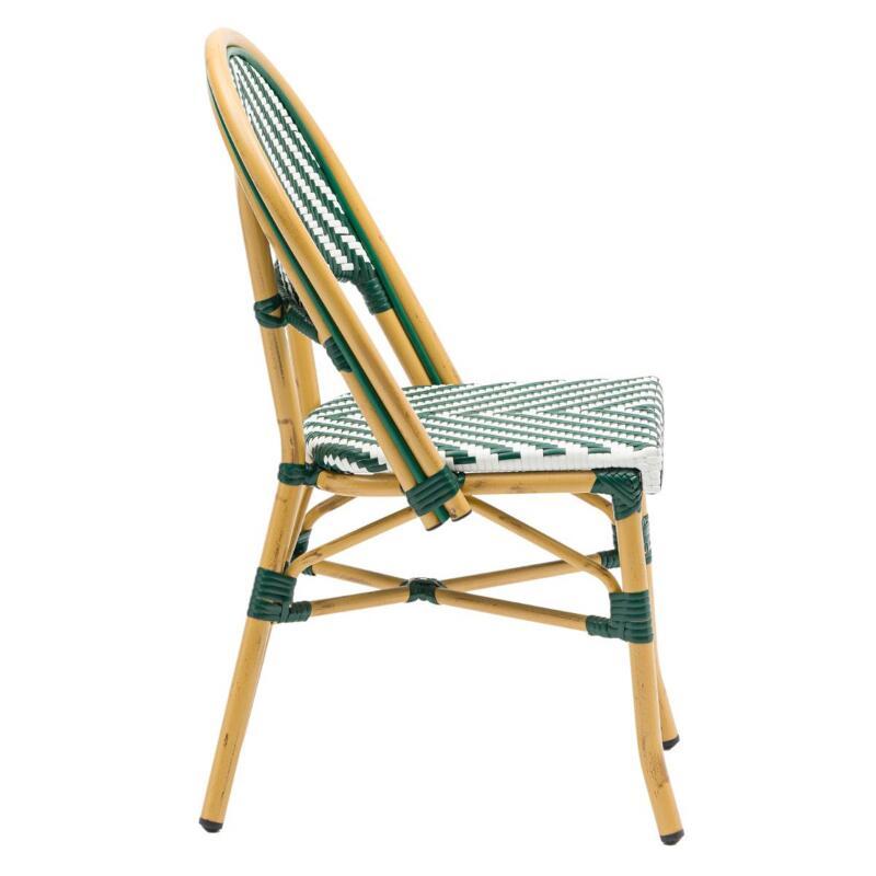 Chaise bistrot parisien en aluminium et rotin synthétique | Mobeventpro